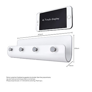 soclim Key Holder for Wall Entryway Mail Holder for Wall Adhesive Key Rack for Wall with 4 Key Hook Wall Key Holder Key Hanger for Wall Mail Organizer Wall Mount for Entryway, Mudroom, Hallway