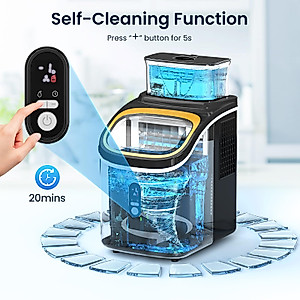 ZAFRO Countertop Ice Maker,30Lbs/24H,Automatic Cleaning Function and 24-Hour Timing Ice Machine with Ice Scoop&Ice Basket,for Home/Kitchen/Camping/Office,Black