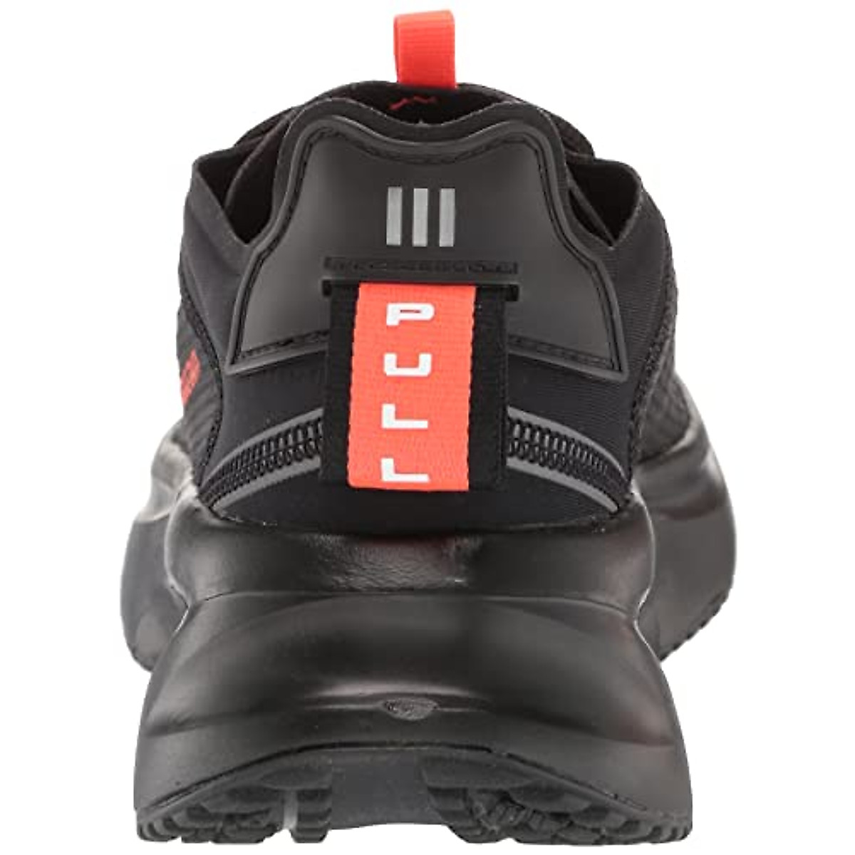 adidas unisex adult Fluidflash Running Shoe, Black/Black/Solar Red, 10.5 Women Men US