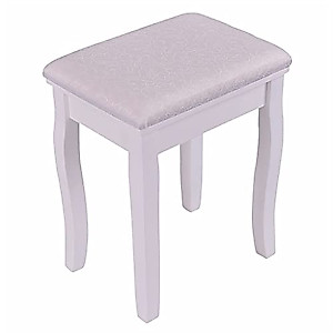 SDGH White Makeup Dresser Dresser Desk Chair Set with Square and 3 Drawer Dresser Dresser