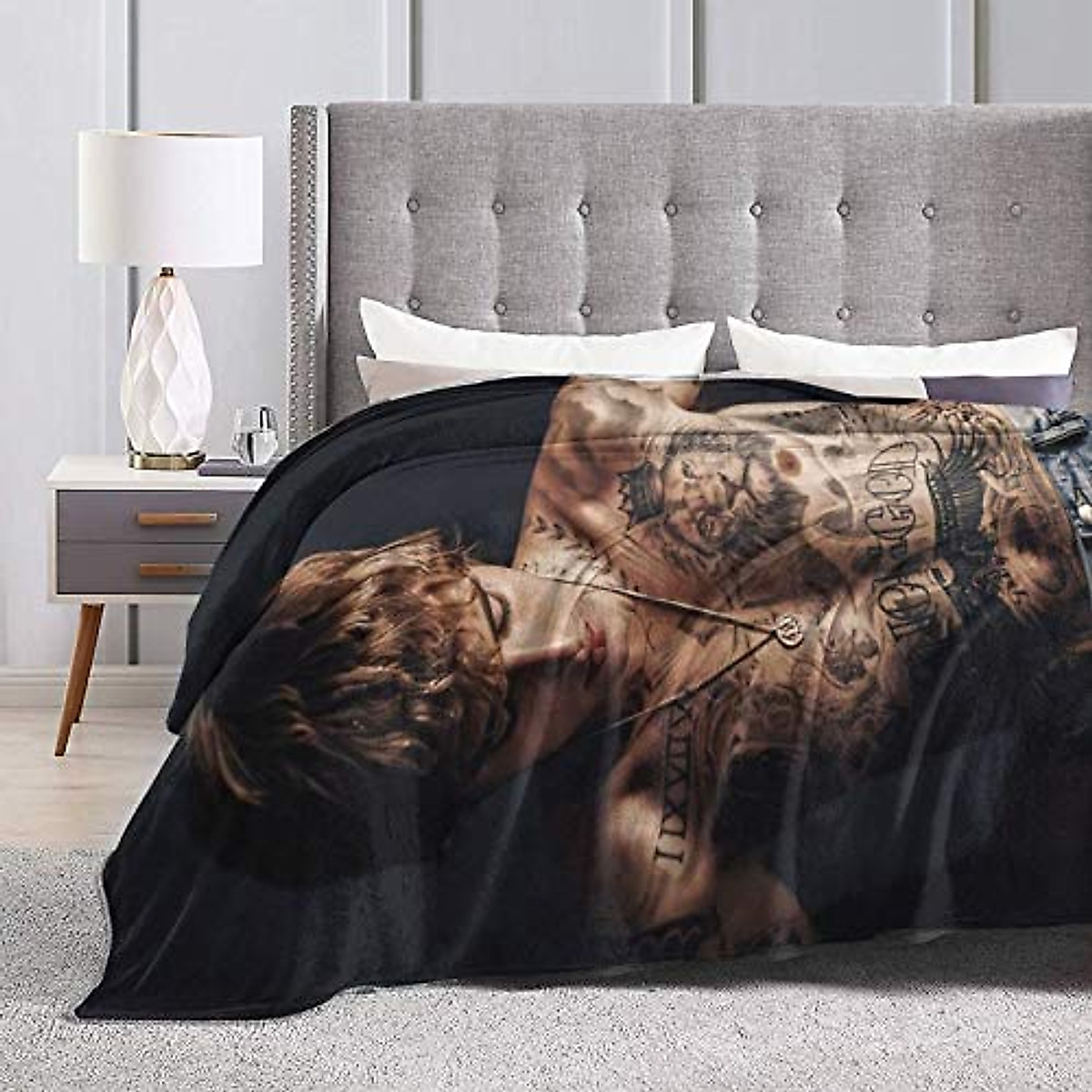 ABSFORTY Justin-Bieber Ultra-Soft Brot-Hers Micro Fleece Flannel Blanket Printed Soft Home Decor Warm Anti-Pilling Throw Blanket for Couch Bed Sofa 80" x60