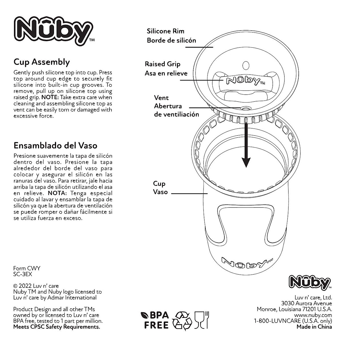 Nuby 360 Edge 2 Stage Drinking Rim Cup with Removable Handles & hygienic Cover: 8 Oz/ 240 Ml, 12M+, Dolphins, Aqua (80818)