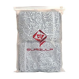 SUNGULF 100pcs Organza Pouch Bag Drawstring 4x6 10x15cm Strong Gift Candy Bag Jewelry Party Wedding Favor (White with Silver)