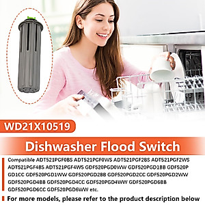 New Upgrade WD21X10519 GE Dishwasher Flood Switch Compatible gdt gdf series GE Appliance Switch Flood Asm Replacement WD21X10492 WD21X20204 3028650 PS8690623 AP5781465