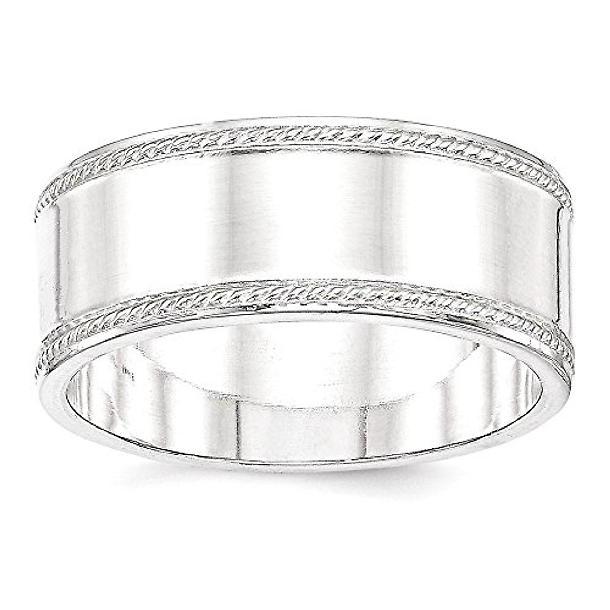 IceCarats 925 Sterling Silver 9.5mm Rope Edge Plain Classic Wedding Band Ring Size 9