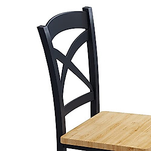 Voohek 5 Piece Counter Height Dining Set Rubber Wood Console Table with Metal Frame and 4 Chairs for Small Places, Breakfast Nook, Oak
