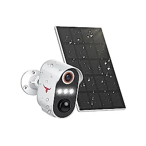 Aiwit 1080p Wireless Security Camera, Indoor/Outdoor Surveillance Bullet Cam with Solar Panels, Live View, AI Human Detection, Night Vision, 2-Way Audio, IP65 Waterproof, Cloud Storage