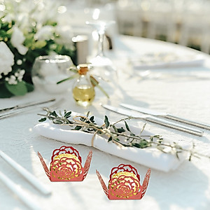 Toddmomy 50pcs Paper Candy Cups Cupcake Wrappers Artistic Bake Cake Paper Cups for Wedding Party Liners Dessert Holder（Red）