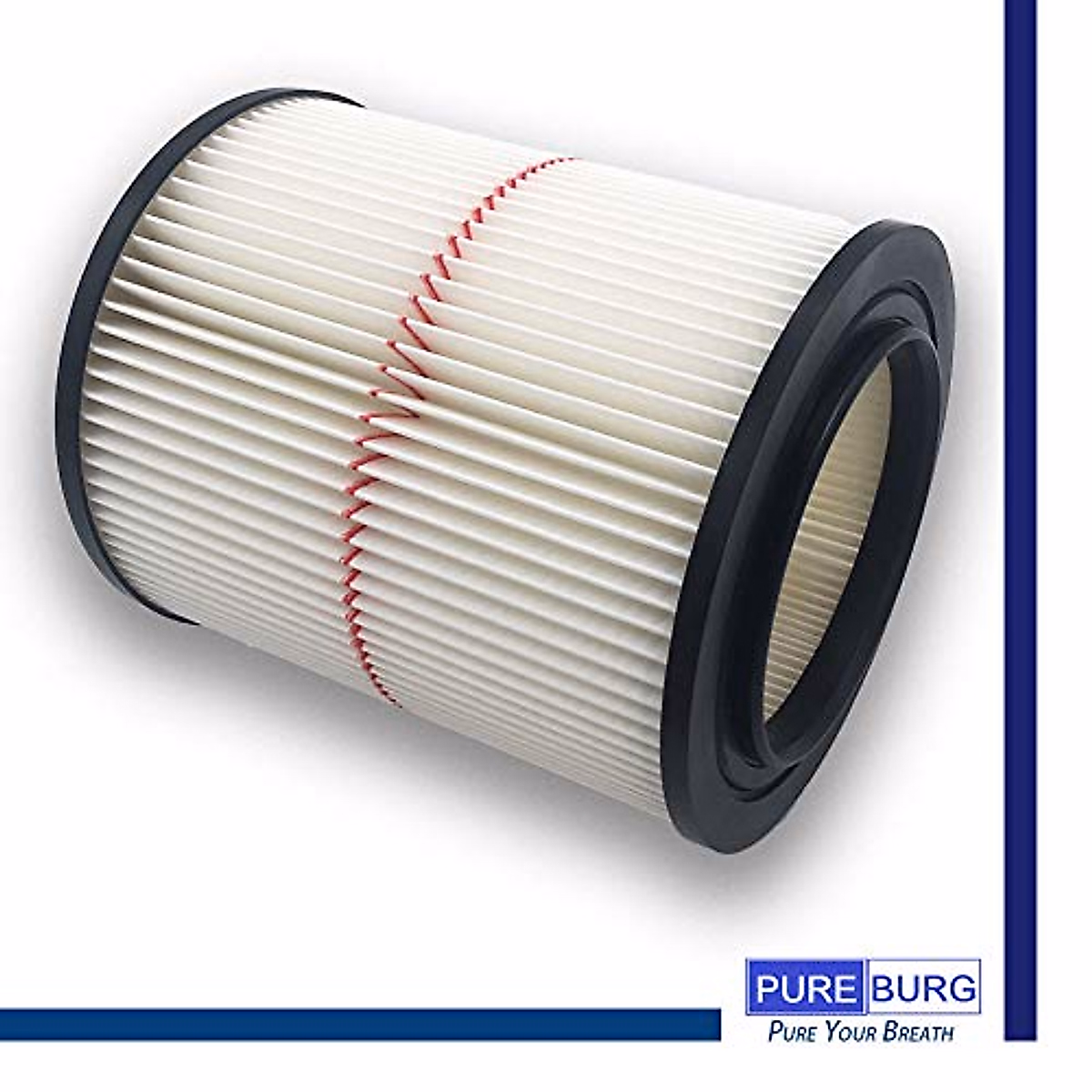 PUREBURG 17816 Replacement Red-Stripe Filter Compatible with Craftsman 5/6/8/12/16/32 Gallon Large Wet Dry Shop Vacs Replace Part# 9-17816/17816, 1-Pack