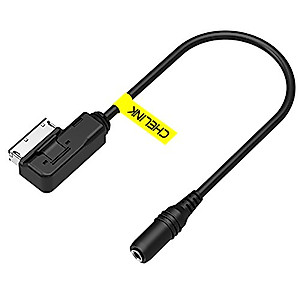 CHELINK AMI MMI Music Interface to 3.5mm Female Audio Cable for Audi, Stereo Jack Cord Adapter Cable Compatib for i-Phone Andriod MP3 Player, Fit for Bently Audi A3/A4/A5/A6/A8/Q5/Q7/R8/TT VW ect.
