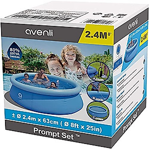 Family Inflatable Swimming Pool,Inflatable Kiddie Pools,Inflatable Top Ring Swimming Pools, Adults Pools Inflatable Outdoor Garden Waters Sports Game Easy Set Durable (8ft x 25in, Navy)