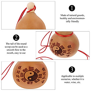 DOITOOL Natural Wine Gourd, Outdoor Portable Water Bottle with Stopper Chinese Feng Shui Hu Lu Gourd Ornament, Water, Wine, Medicine Gourd