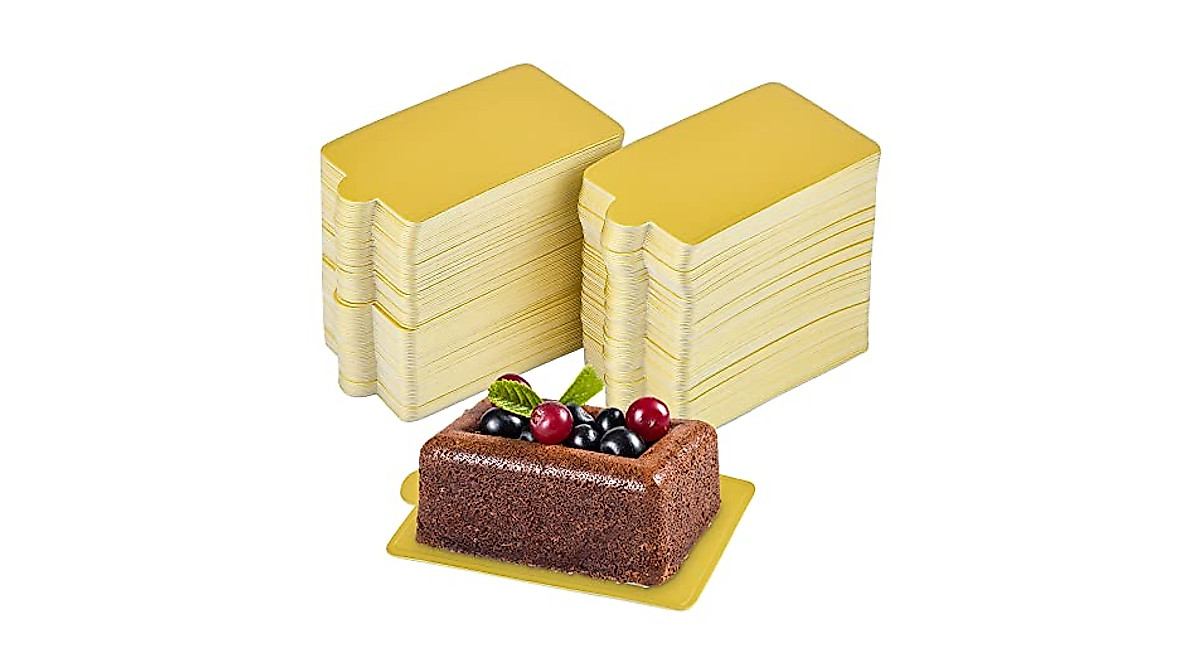 200 Pcs Gold Mini Cake Cardboard for Parties & Events