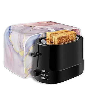 Suhoaziia Marble Pink Toaster Cover, 2 Slice Toaster Cover, Small Appliance Covers, Waterproof Bread Machine Cover, Dust and Fingerprint Protection, Kitchen Organization and Storage
