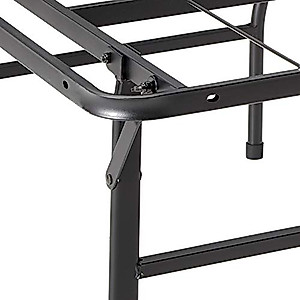 Best Price Mattress 18 Inch Metal Platform Beds w/ Heavy Duty Steel Slat Mattress Foundation (No Box Spring Needed), Black