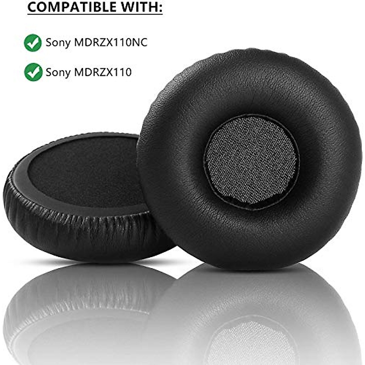 Ear Pads Cushions Cups Replacement Foam Earpads Compatible with Sony MDRZX110NC MDR ZX110NC Noise Cancelling Headphones (Black)