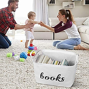 GIRVEM Books Storage Basket, Organizer Box for Baby, Kids or Pets - Storage Bins