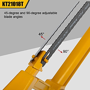 KATA Hacksaw Frame Set, 12" Hacksaw Frame, 10'' Mini Hacksaw and Drywall Saw/Jab Saw, Including 4pc Extra Flexible Bi-Metal HSS Blades, Handsaw for Metal, Wood, PVC Pipes