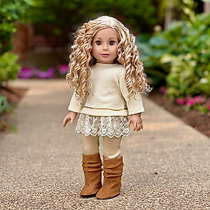 - Romantic Melody - 3 Piece Outfit - Tunic, Leggings and Boots - Clothes Fits 18 Inch Doll (Doll Not Included)