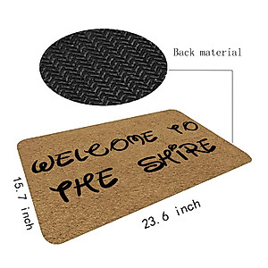 Artsbaba Door Mat Welcome to The Shire Doormat Rubber Non-Slip Entrance Rug Floor Mat Balcony Mat Funny Home Decor Indoor Mat 23.6 x 15.7 Inches, 0.18 Inch Thickness