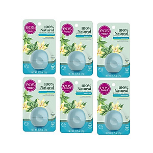 EOS Visibly Soft Lip Balm Sphere, Vanilla Mint 0.25 oz (Pack of 6)