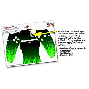 WraptorSkinz Skin Wrap compatible with Sony PS5 DualSense Controller Fire Green (CONTROLLER NOT INCLUDED)