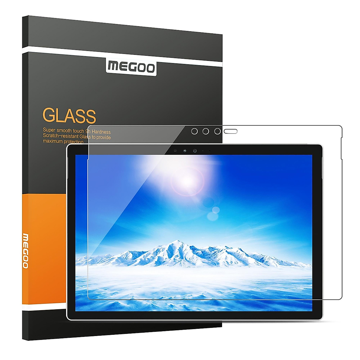 Megoo Screen Protector for Surface Pro 6 12.3 Inch,Tempered Glass/Easy Installation/Scratch resistant, Also Compatible for Microsoft Surface Pro 5 (2017) / Pro 4