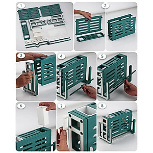 Multifunctional Kitchen Organizer Rack Cutting Board Holder Knife Holder Pot Lid Holder,Countertop Kitchenware Rack Kitchen Storage Accessories ,for Cabinet and Countertop with Draining Tray