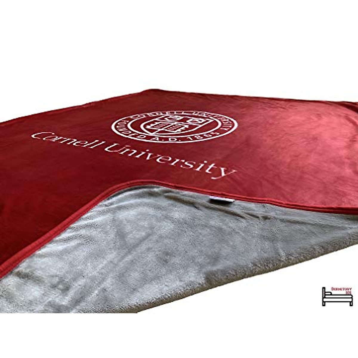 Dormitory 101 Cornell U Premium Plush Fleece Blanket - X Large 60"X80". Fits Queen or Twin XL Beds. Winter Holiday Graduation Gifts
