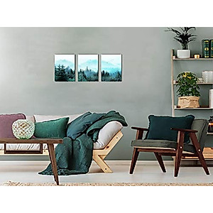 Mofutinpo Canvas Wall Art Fresh Fog Forest Modern Nature Wall Decor for Bedroom Bathroom Living Room Stretched and Framed Ready to Hang 12x16 Each Panel