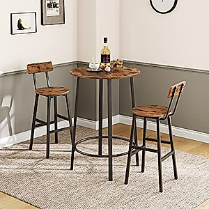 ALLOSWELL 63" Console Table and Set of 2 Bar Stools with Backres Narrow Sofa Table, Bar Chairs, Tall Counter Bar Stools, Entryway Table, for Hallway, Living Room, Dining Room CTHR16001-BAHR02101