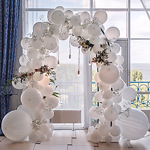 Linnai Products 7.75 FT Lightweight Metal Arch/Garden Arbor; Great for Weddings, Bridal Showers, Lawn Parties, Gardens, Flowers, Vines, and Outdoor and Indoor Decorations; Easy to Assemble, Black