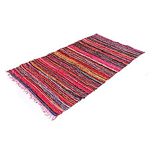 Handmade Braided Chindi Rug, Rag Rug, Area Rug, Carpet Rug, Runner Rug 3x5 Foot, 4x6 Foot, 5x7 Foot, Multi Color Rug (3x5 Foot)