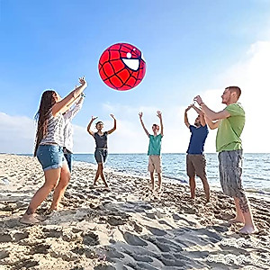 Tslyevxin Spider Hero 16 inch Large Inflatable Red Beach Ball,Superhero Toys Game Ball -Fun Indoor and Outdoor Gift - Suitable for Beach, Swimming Pool, Room and Superhero Party Decoration