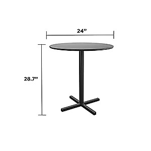 CoscoProducts COSCO 88852BLK1E Round Indoor/Outdoor Steel Bistro Table, 24", Black