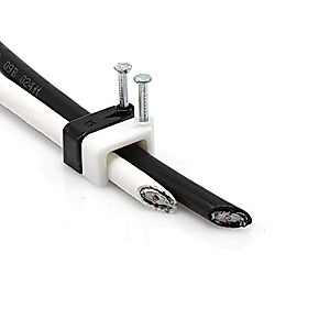 THE CIMPLE CO - Dual, Twin, or Siamese Coaxial Cable Clips, Cat6, Electrical Wire Cable Clip, 1/2 in Nail Clip and Fastener, Black (100 Pieces per Bag)