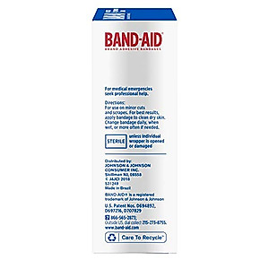 Band-Aid Brand Flexible Fabric Adhesive Bandages, Comfortable Flexible Protection & Wound Care of Minor Cuts & Scrapes, Quilt-Aid Technology to Cushion Painful Wounds, All One Size, 30 ct