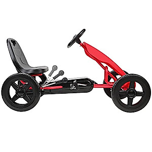 509 Crew Race Z Pedal Go Kart - Red - Kids, Sporty Graphics on The Front Fairing, Adjustable Bucket Seat, 4 Spoke Rims w/ 12' EVA Wheels, Sporty Steering Wheel, Kids Go Kart Ages 4+