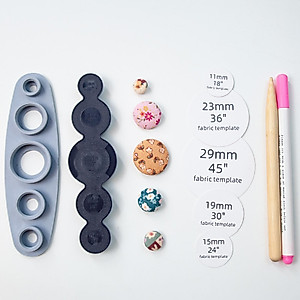 rockible Button Maker Machine DIY Button Craft Set Flat Back Button Covers DIY Button Craft Fabric Covered Buttons Handmade Cover Button for Luggage