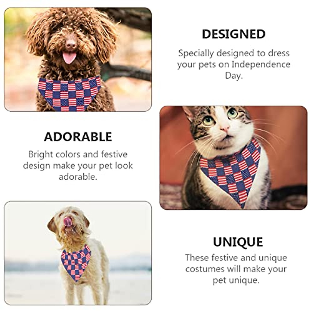 ABOOFAN 4th of July 4th of July pet Headband Holiday Dog Bandana Patriotic pet Costume Pet Costume Anmerican