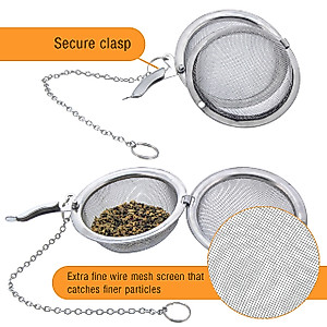 U.S. Kitchen Supply - 2 Premium Stainless Steel Tea Ball Strainer Infusers - 2.1" Size with Extra Fine Mesh - Steep Loose Leaf Tea, Herbal, Spices & Seasonings - Teapot, Tea & Coffee Cup Mug