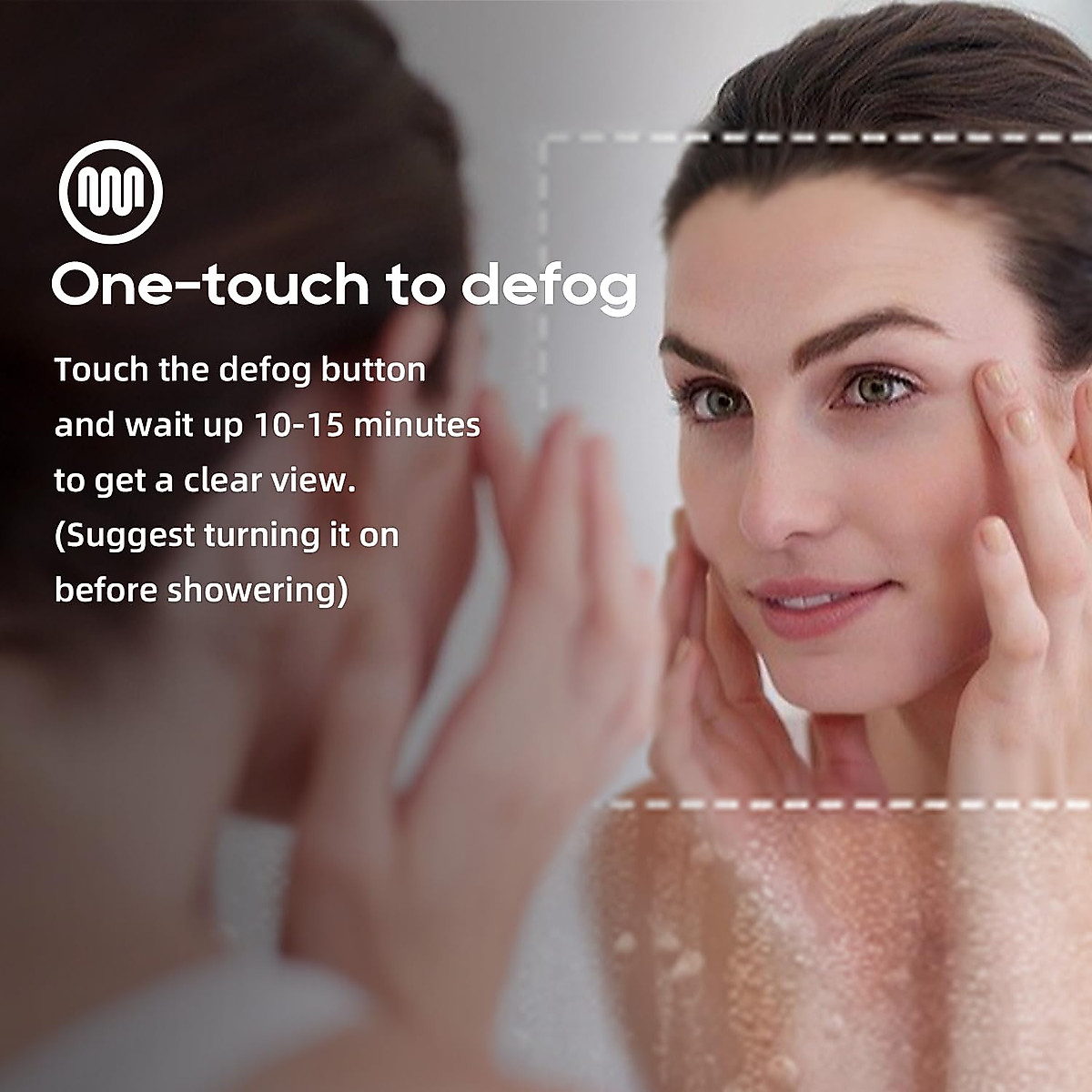 AmpleCharmic 24'' Medicine Cabinet Mirror, Barhroom Medicine Cabinet with LED Light, 3-Color, Dimmer, Defogger, Greywalnut