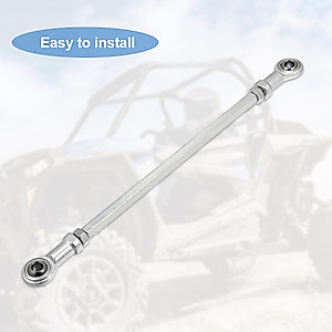 Motoforti 2pcs 238mm Length 8mm Hole Diamete Adjustable Steering Tie Rod Ball Joint for 49cc Electric ATV Go Kart Accessory Steering Column Steering Suspension Silver Tone