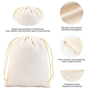 YoungJewl 54Pcs Velvet Jewelry Bags With Drawstring 9 Colors Mix Pouches Gift Bags for Wedding Favors Party Christmas Candy Bags（2.8x3.6Inches）