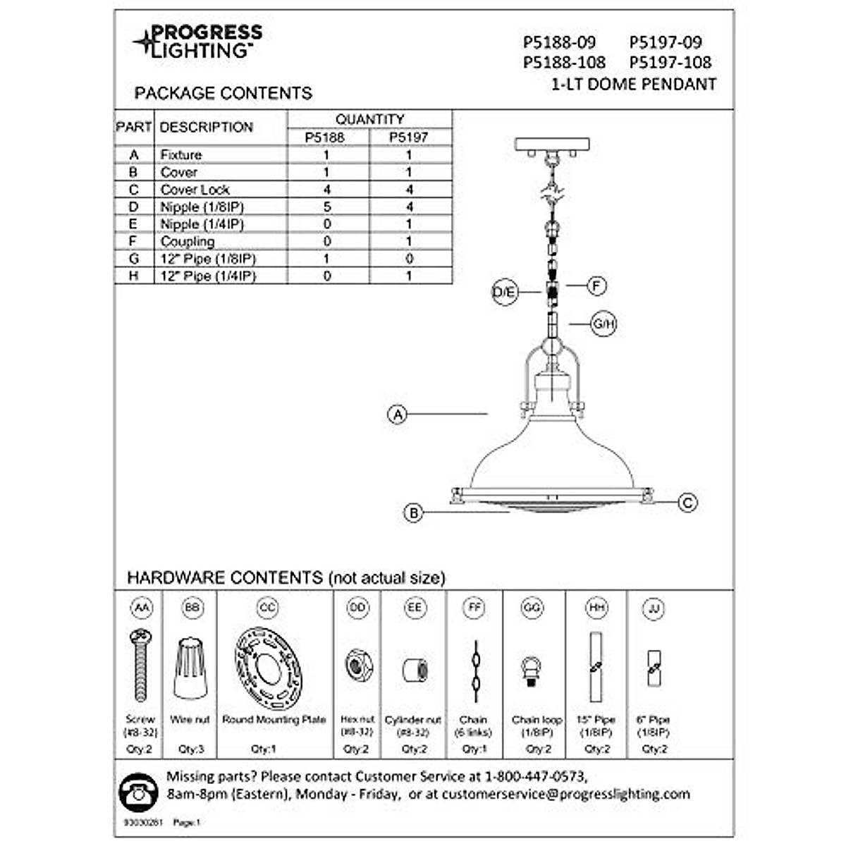 Fresnel Lens Collection 1-Light Fresnel Glass Coastal Pendant Light Brushed Nickel