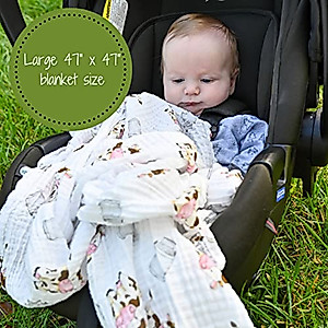 LollyBanks Swaddle Blanket | 100% Muslin Cotton | Gender Neutral Newborn and Baby Nursery Essentials for Girls and Boys, Registry | Farm 3 Pack