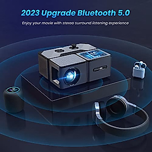 Projector with WiFi and Bluetooth, 5G Mini 1080P/ 4K Support Outdoor Movie Projector, 680 ANSI Ricilar Portable Home Theater Video Projector Compatible with Phone/TV Stick/USB (Screen not Included)