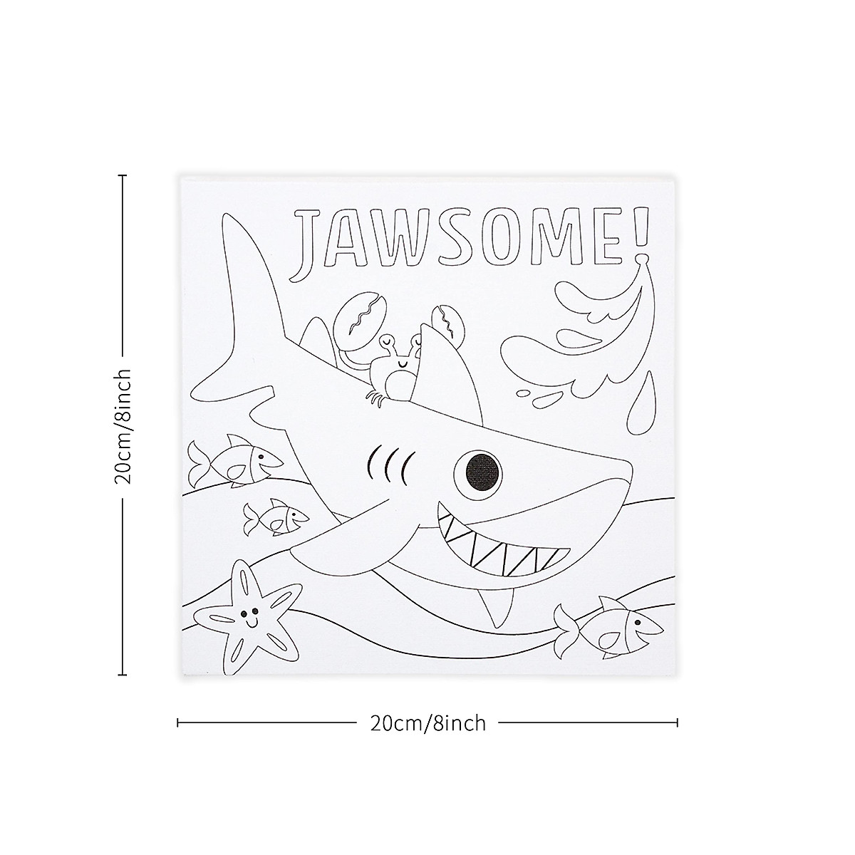 goldentime 4 Packs 8 inch Pre Drawn Canvas Kit, Paint by Numbers for Kids,Stretched Canvaes with Picture, Pre-Printed Acrylic Painting Set Age 8-12 9-12 4-8