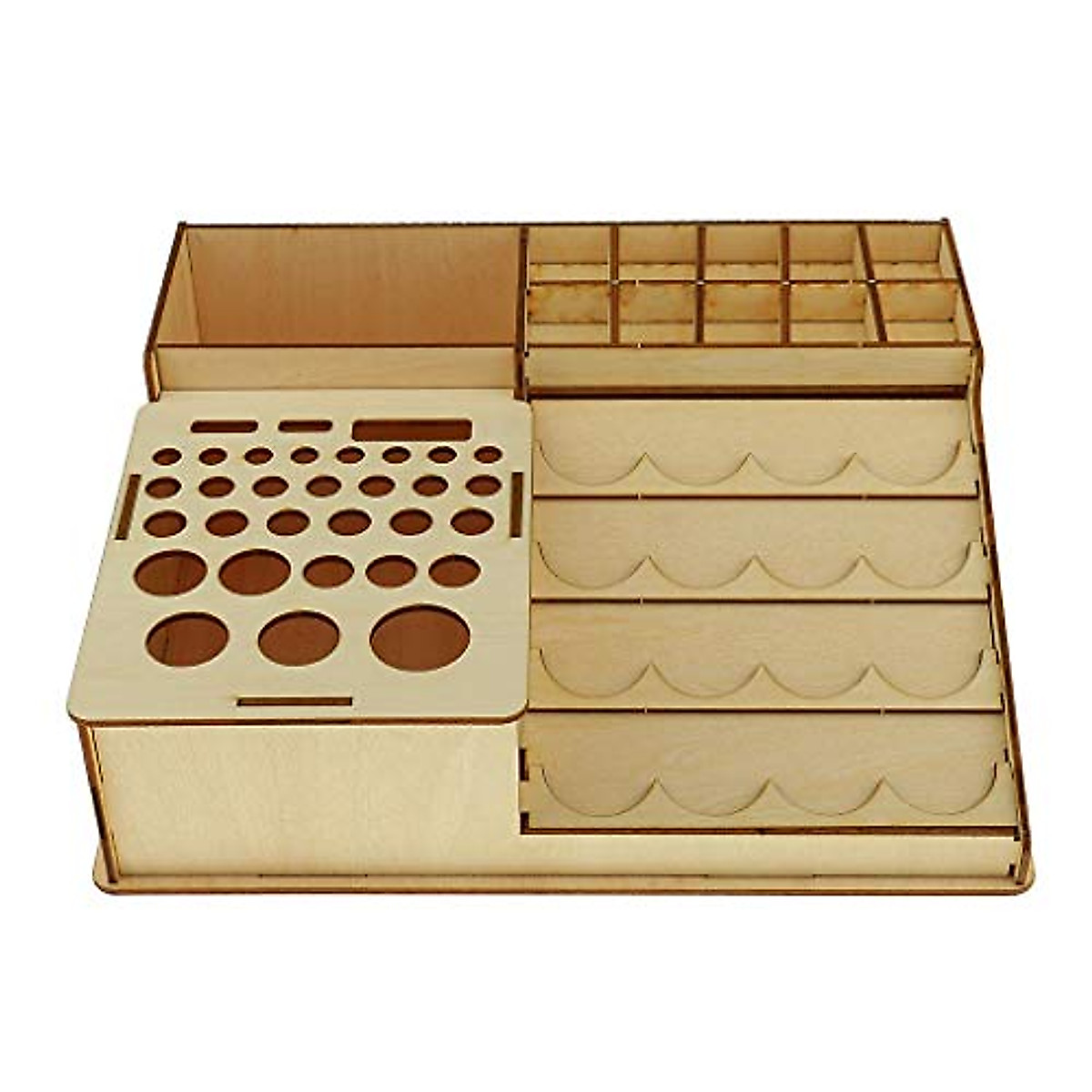 Inzopo Wooden Paint Bottles Rack Model Organizer Epoxy Tools Storage Box Holder Case #3