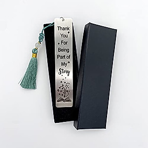 Thank You for Being Part of My Story, Thank You Teacher Appreciation Metal Bookmark with Tassel for Teacher Tutor Friends Coworker Boss Teachers Day Christmas Birthday Thanksgiving Gifts